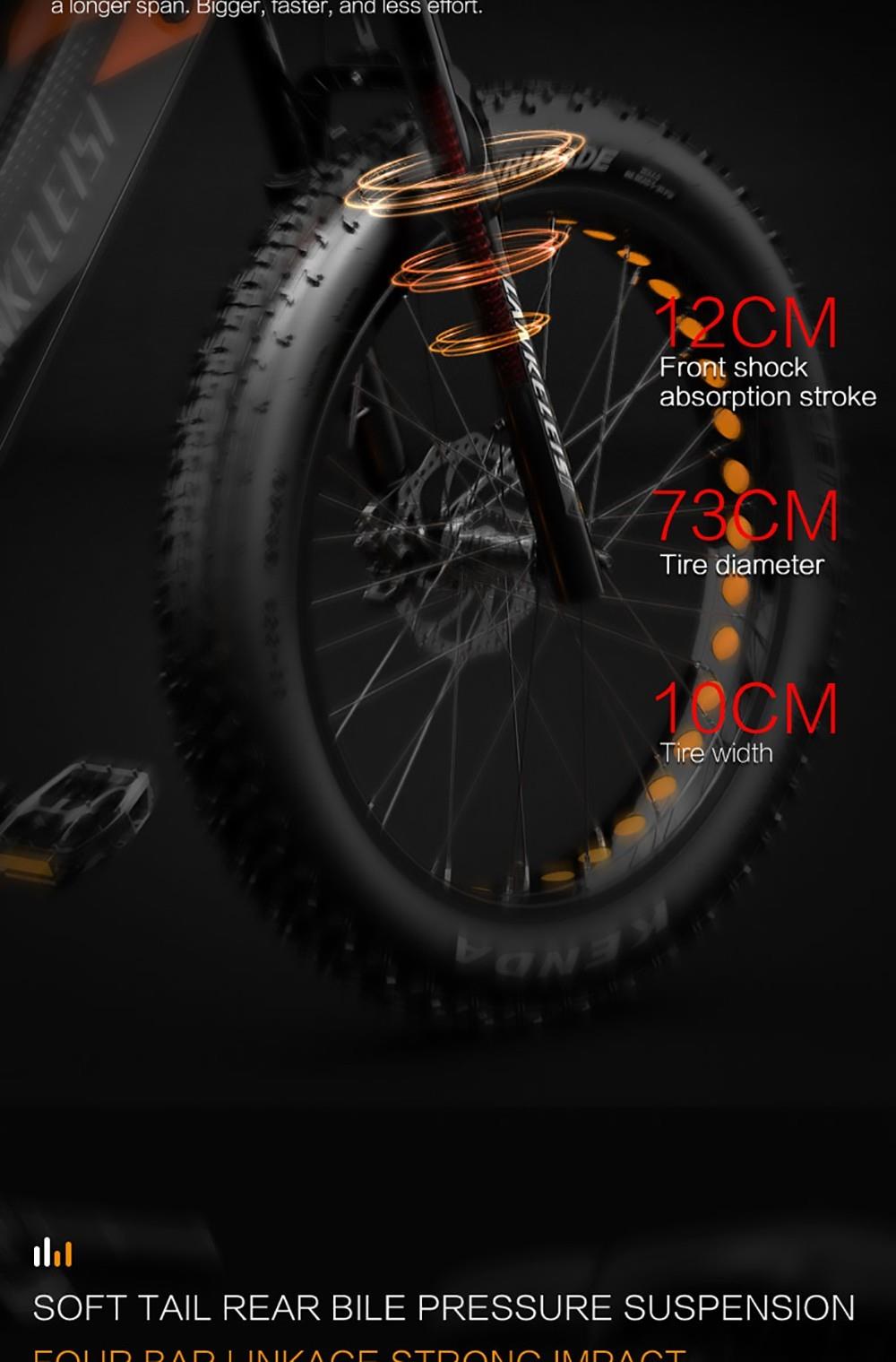 LANKELEISI RV800 Electric Bike 26*4.0'' Wheel Yellow-Green