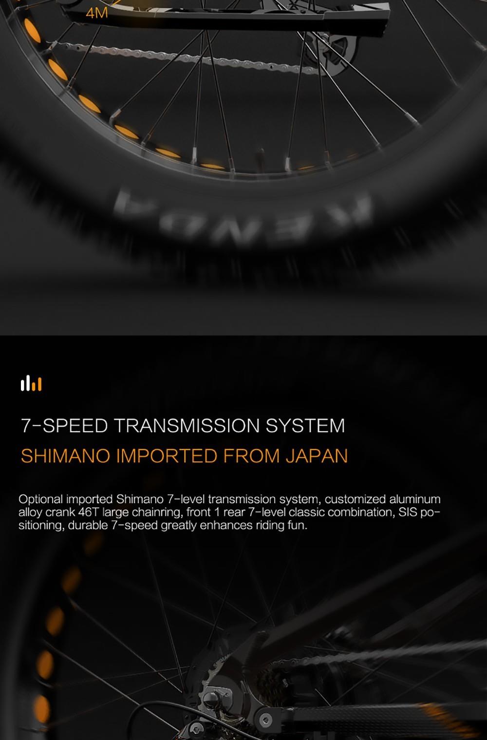 LANKELEISI RV800 Electric Bike 26*4.0'' Wheel Yellow-Green