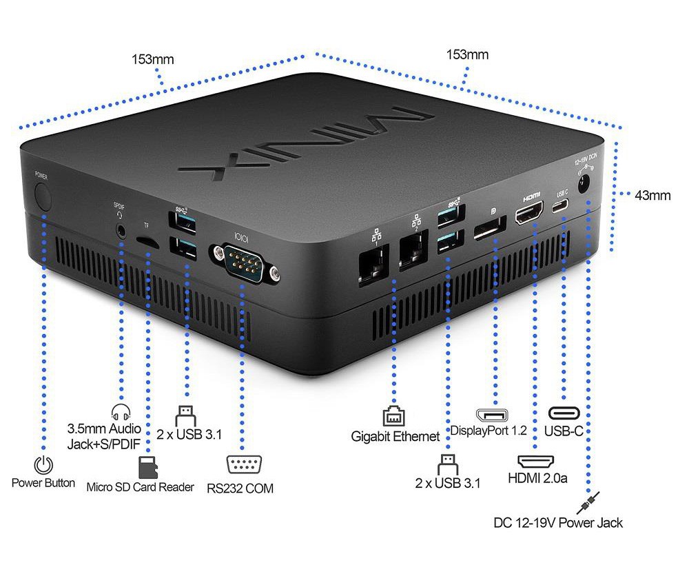 MINIX NGC5 Mini PC ‎‎Intel i5-8279U CPU, 8GB DDR4 256GB SSD