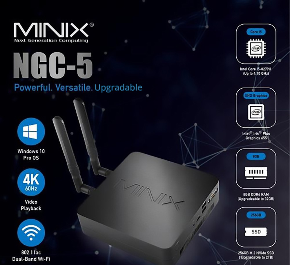 MINIX NGC5 Mini PC ‎‎Intel i5-8279U CPU, 8GB DDR4 256GB SSD