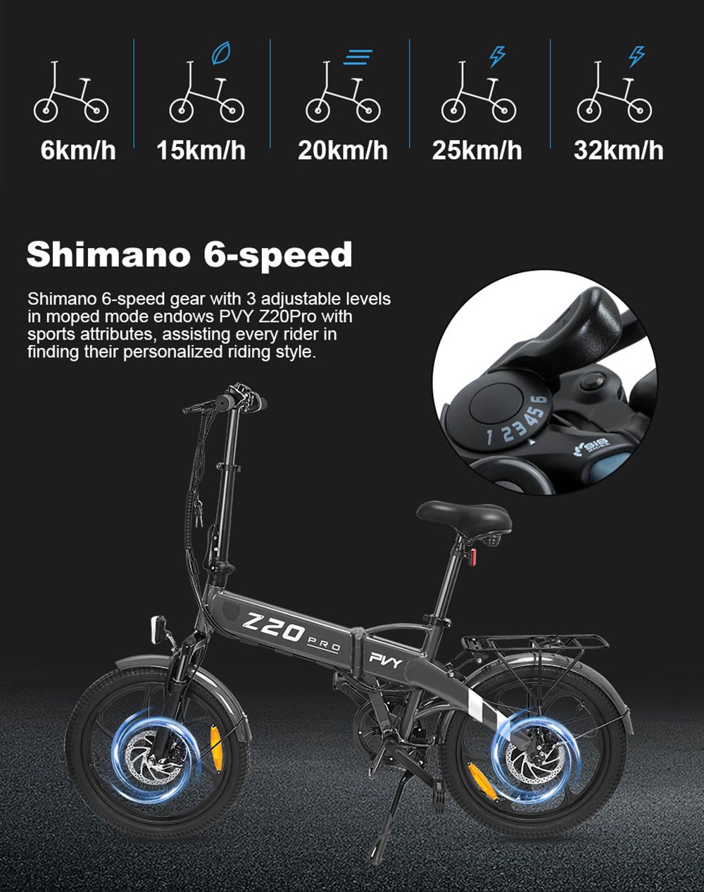 PVY Z20 Pro Folding Electric Bike | 500W, 80KM Range