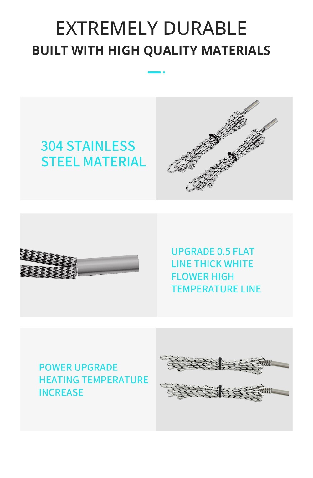 TWO TREES 6*20mm 12V 50W High Temperature Heating Rob