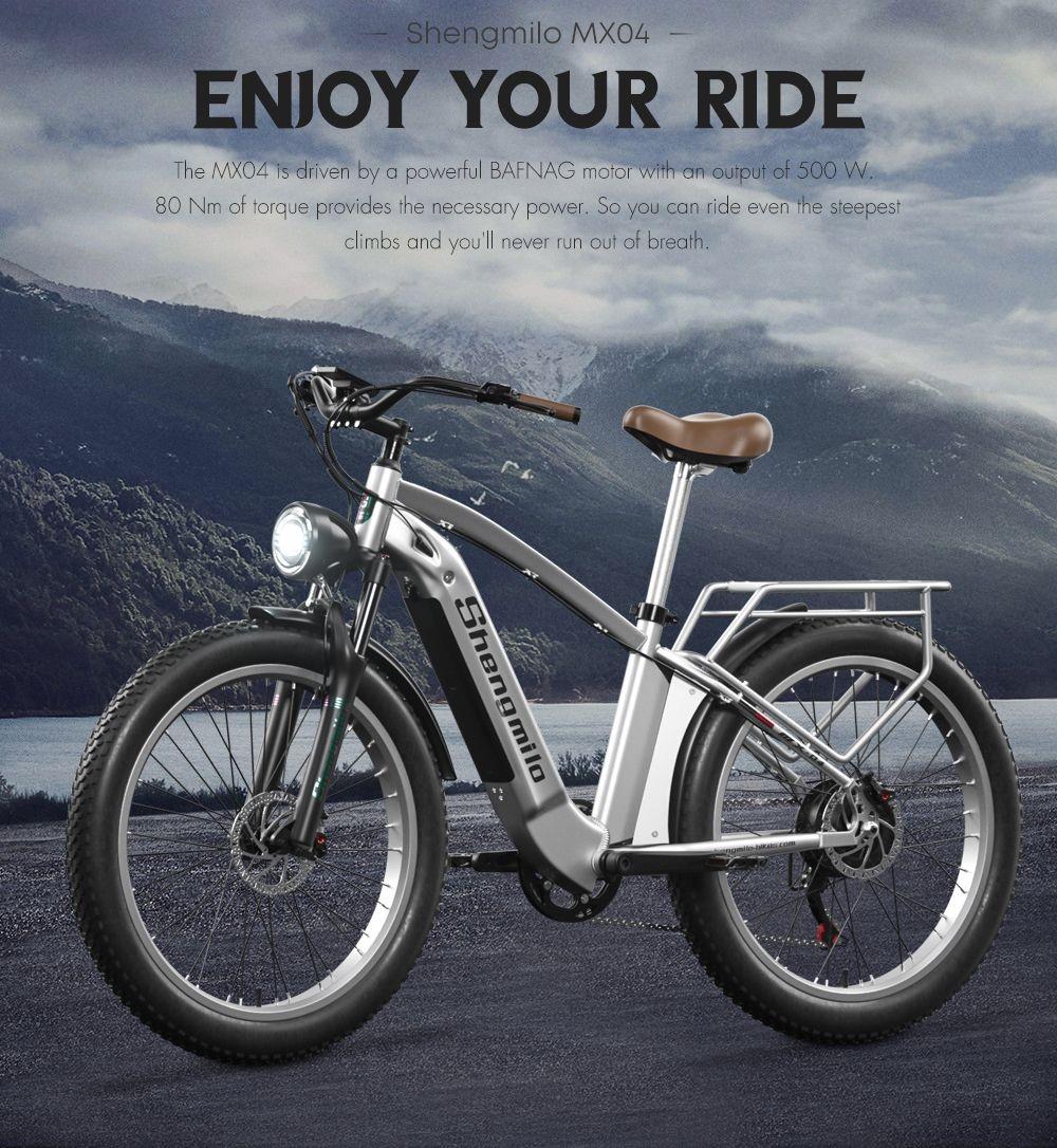 Shengmilo MX04 26 Inch Fat Tire Electric Bike 40Km/h 15AH 500W Motor