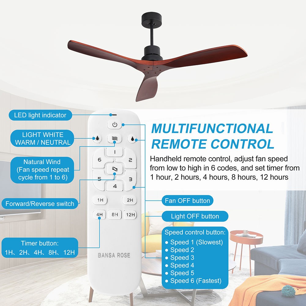52 inch Ceiling Fan with Remote Control