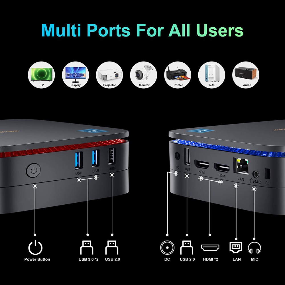 Blackview MP60 Mini PC ‎Intel Celeron N5095 8GB 256GB Black