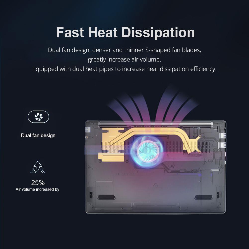 DERE M12 15.6'' Laptop Intel Celeron N5095 16GB 512GB Silver