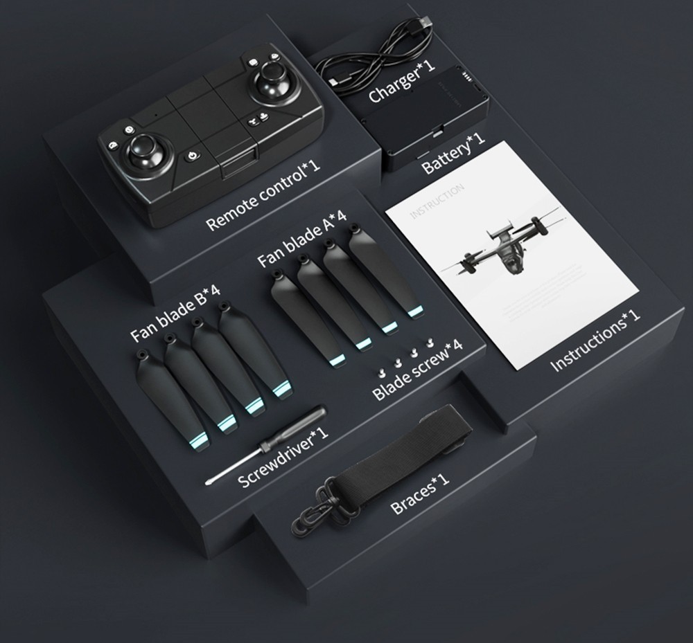 JJRC X27 RC Drone with 1080P HD Wide-angle Camera 3 Batteries