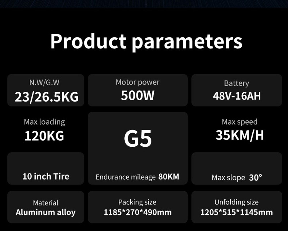 KUGOO G5 Electric Scooter 10 inch Tire 500W Motor 22 MPH