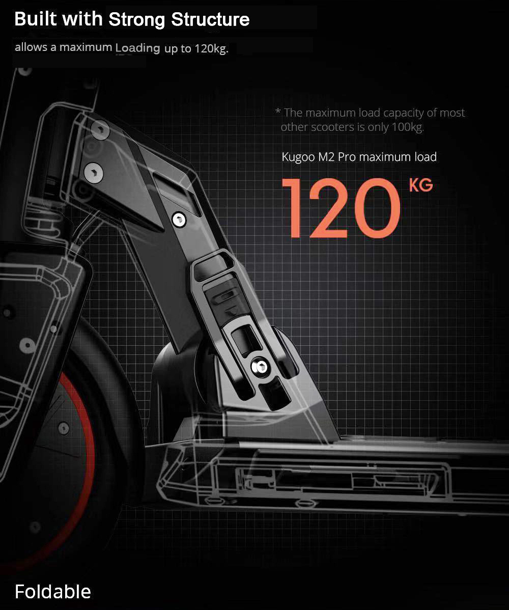 KUGOO M2 Pro Foldable 40 Mph Scooter 8.5 Pneumatic Tire, 48V 350W Motor ...