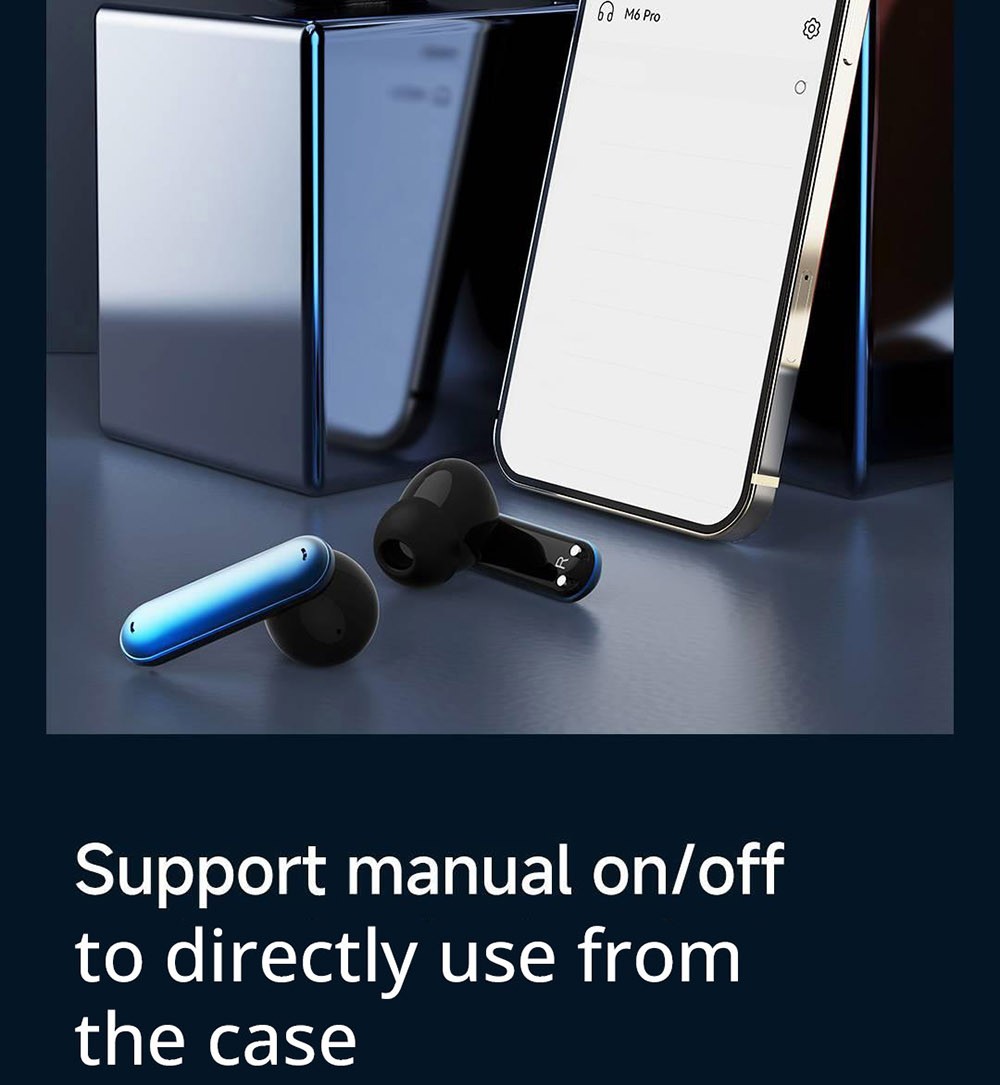 MEES M6 Pro Earbuds, ANC+ENC Deep Noise Reduction Blue