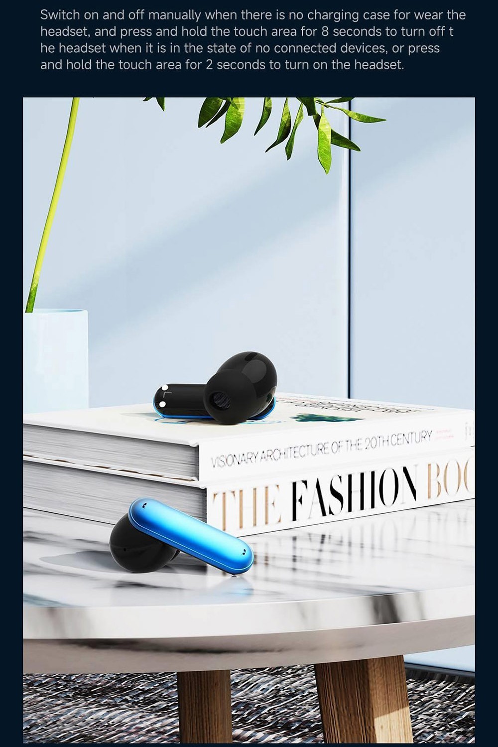 MEES M6 Pro Earbuds, ANC+ENC Deep Noise Reduction Blue