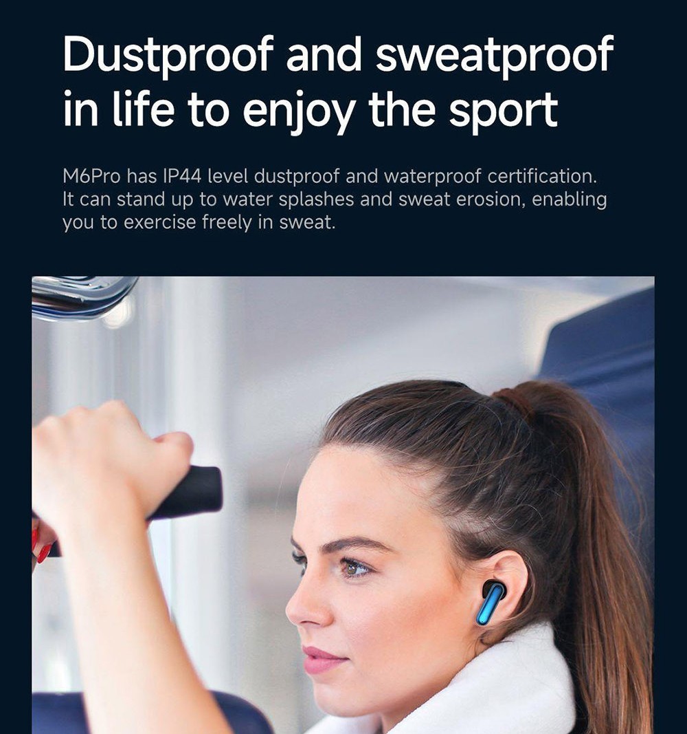 MEES M6 Pro Earbuds, ANC+ENC Deep Noise Reduction Blue