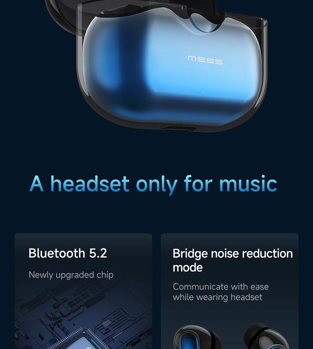 MEES M6 Pro Earbuds, ANC+ENC Deep Noise Reduction White