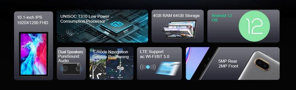 N-one NPad Air Tablet 4G LTE with Leather Case & Tempered Film RU