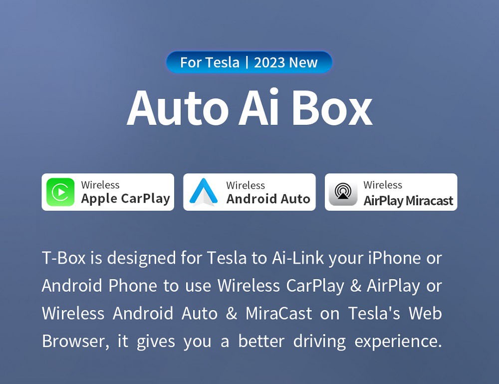 Ownice T1 Wireless Auto Ai Box for Tesla Black