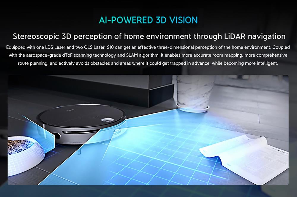 360 S10 Robot Vacuum Cleaner 3300pa Suction Vacuuming Sweeping Mopping