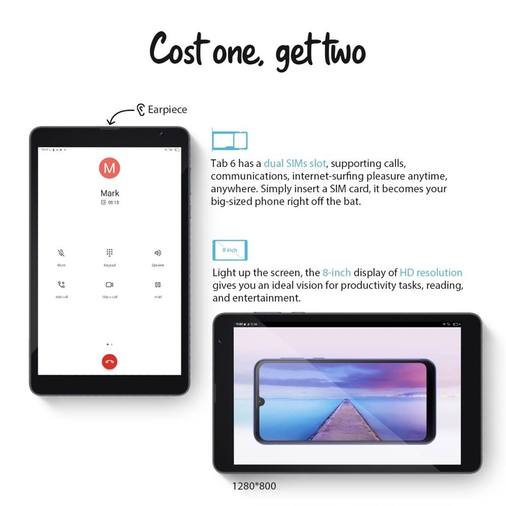 Blackview Tab 6 8'' Tablet Unisoc UMS312 Quad Core 3GB + 32GB Blue