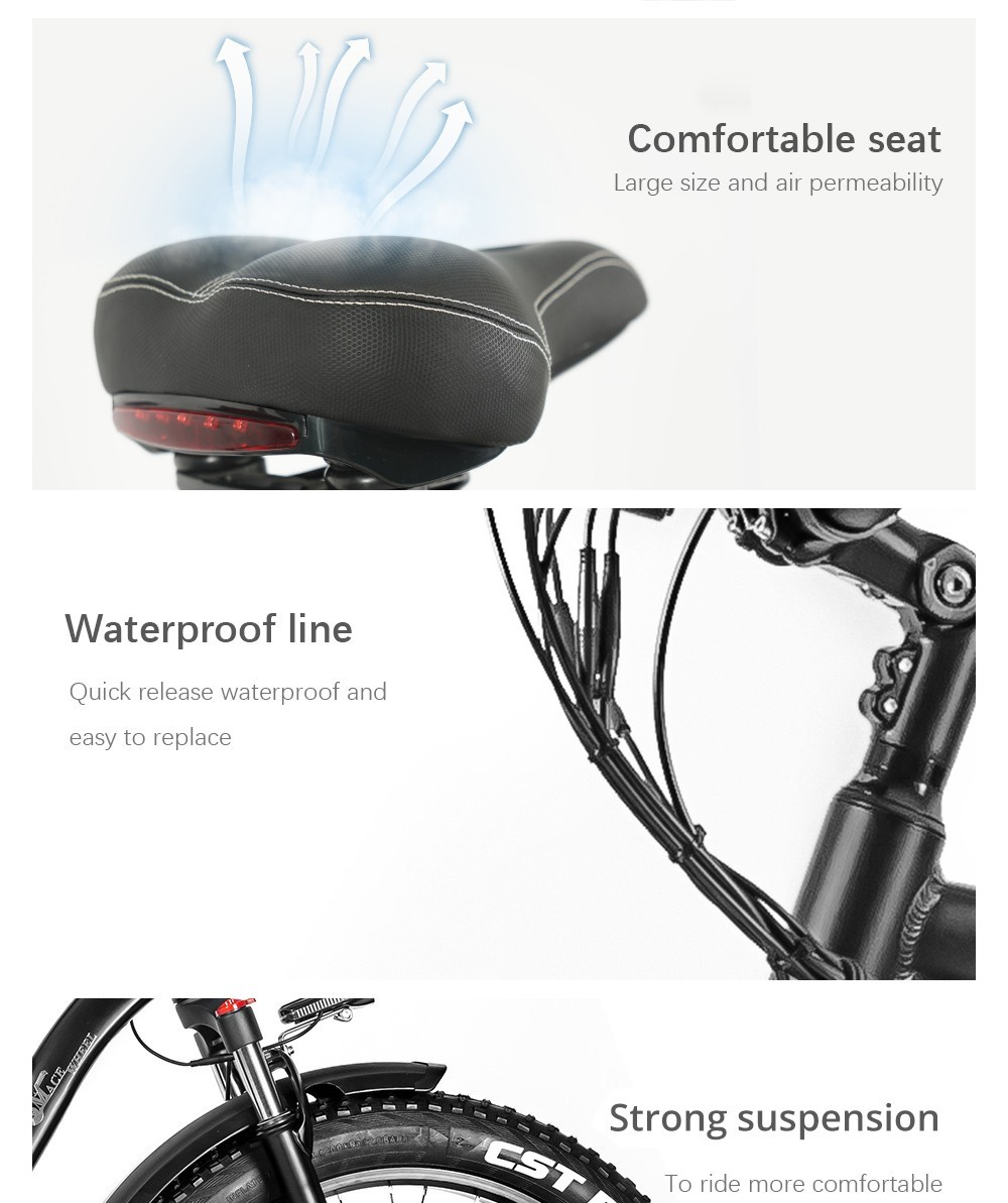 CMACEWHEEL M26 Electric Bike 26 inch 48V 17Ah 45km/h 750W Motor Black