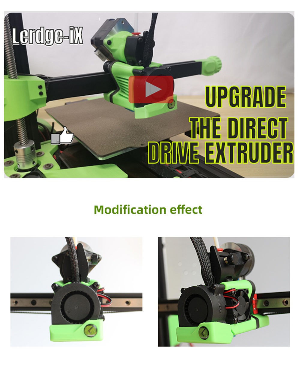Lerdge Aquarius Direct Extruder with Motor for Lerdge iX