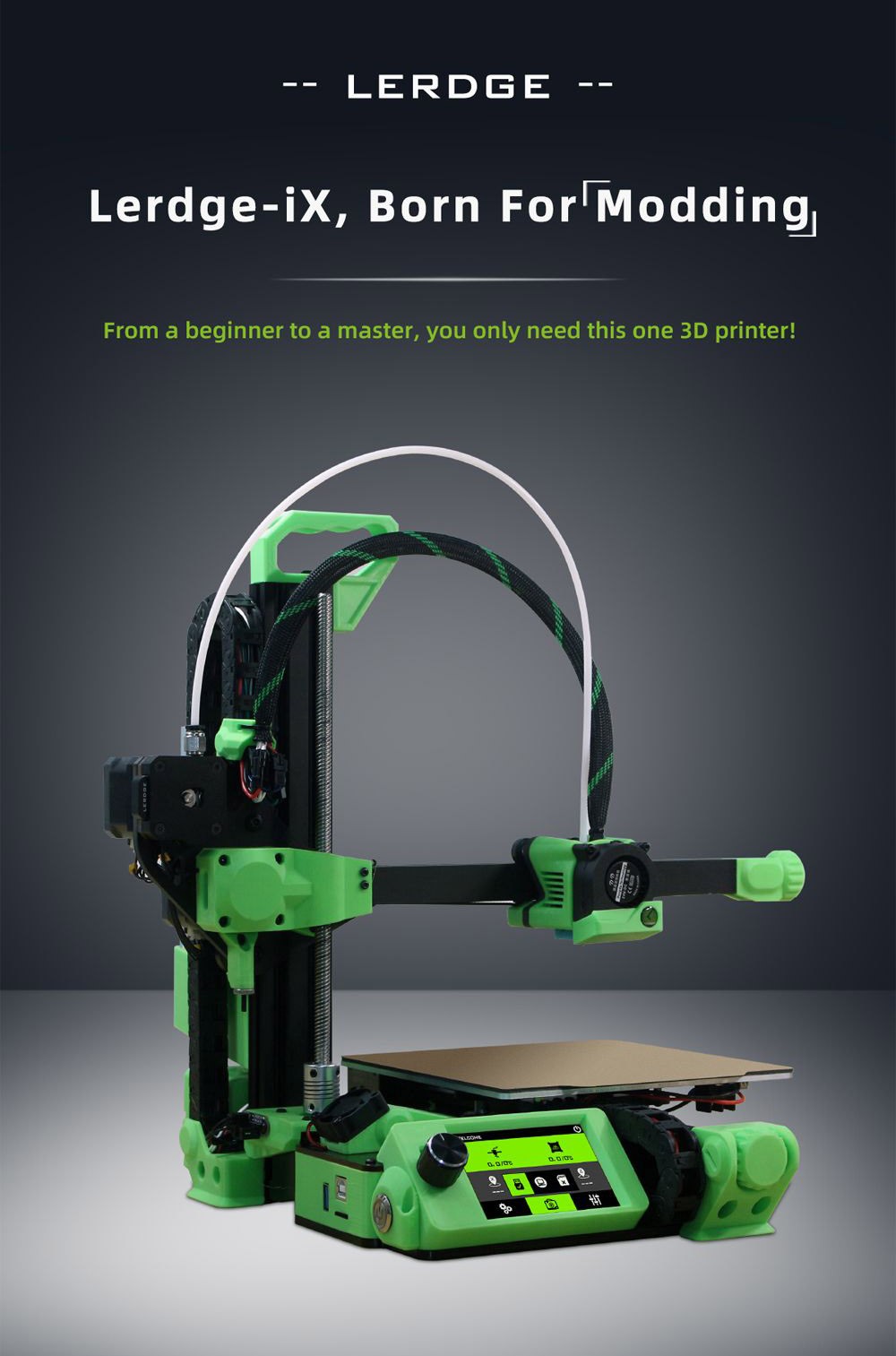 Lerdge iX 3D Printer RTP Version Pre-Assembly Green