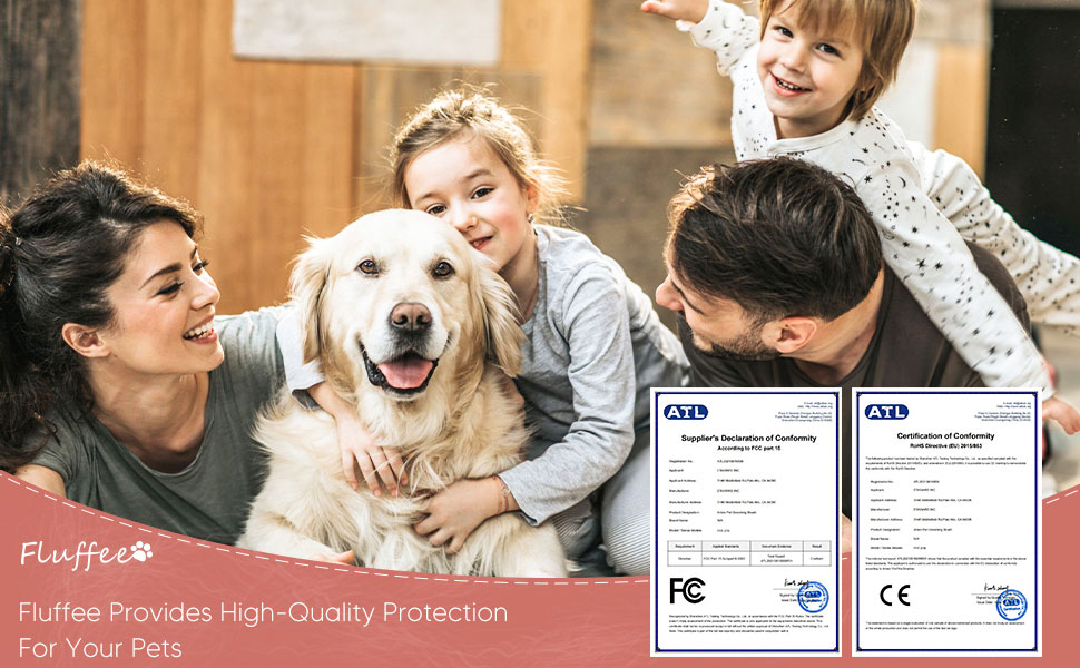 Fluffee Pet Hair Comb with 3 Replaceable Combs White