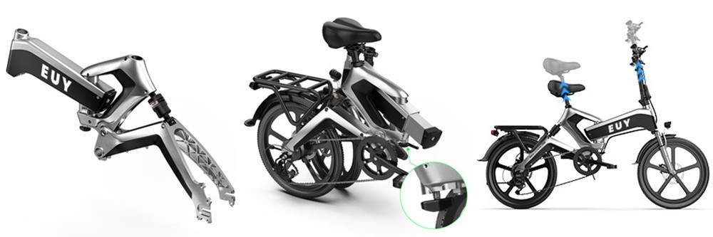 EUY K6 Folding Electric Bike 20 inch Tire 21mph 48V 12.8Ah 500W Motor
