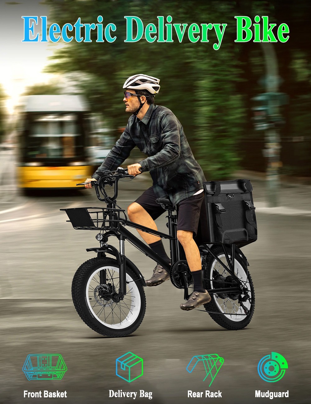 GUNAI GN66 Electric Cargo Bike 20 inch 48V 28Ah 45km/h 1000W Motor