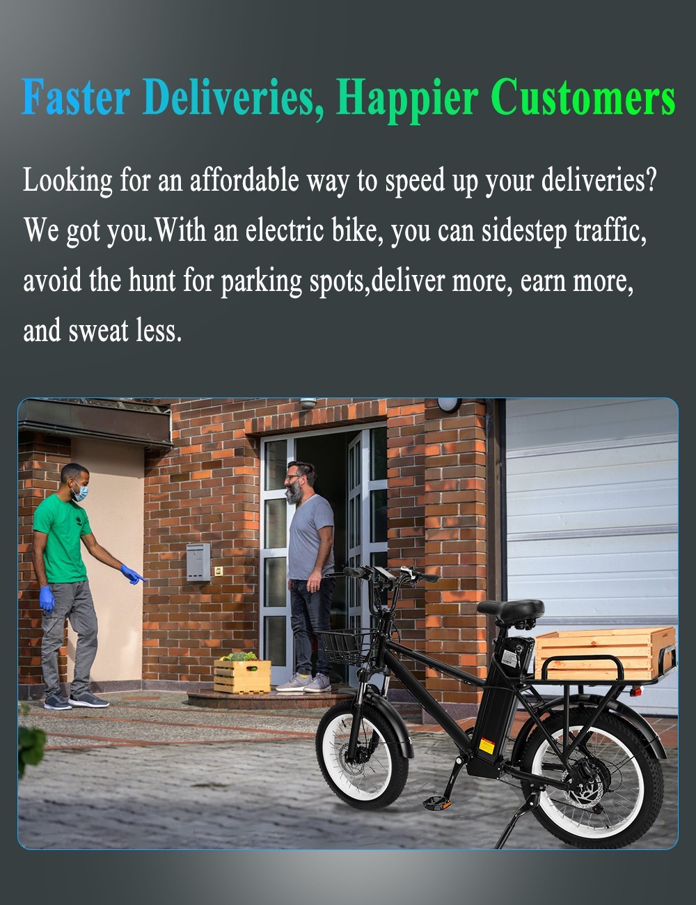 GUNAI GN66 Electric Cargo Bike 20 inch 48V 28Ah 45km/h 1000W Motor