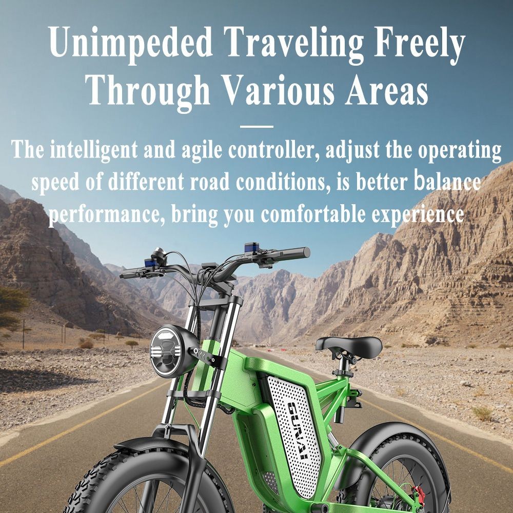 GUNAI MX25 Electric Bike 20 Inch 48V 25Ah 50km/h 1000W Motor - Green