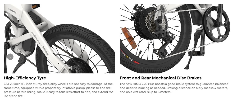 HIMO Z20 Plus Electric Bike 20 inch 25km/h 36V 10Ah 250W Grey