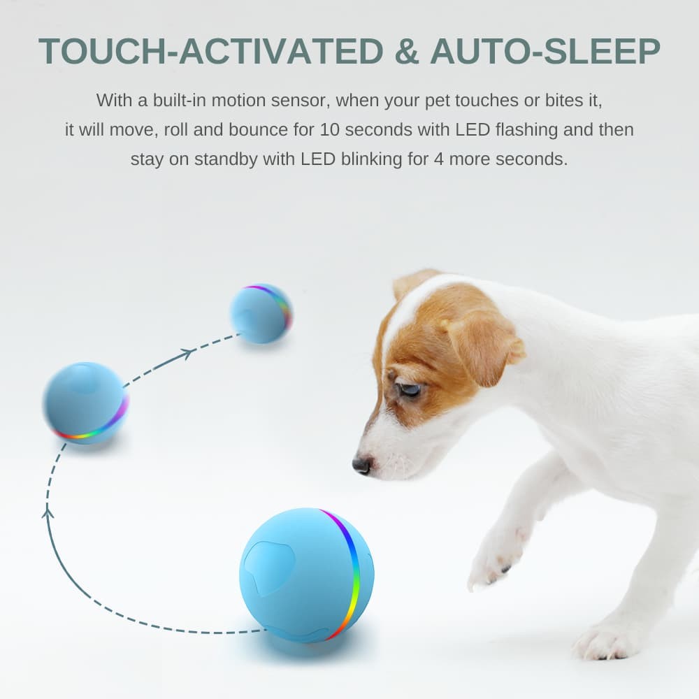 Fluffee Interactive Pet Dog Toy Ball Blue