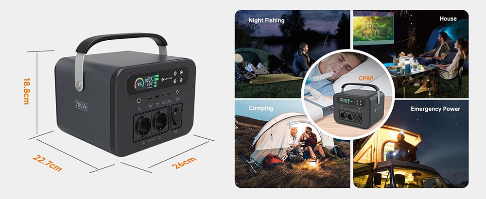 NOVOO RPS700 700W Portable Power Station