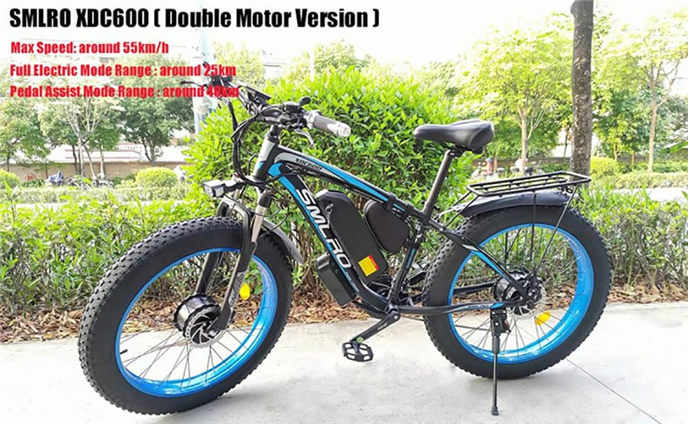 SMLRO XDC600 E-Bike 26 inch 1000W Dual Motor 55km/h 48V 22.4AH Green
