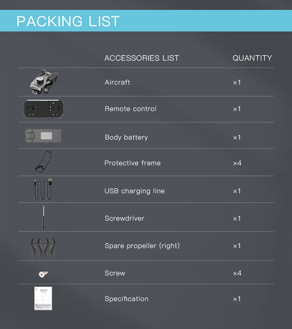 SG101 Pro Drone, 4K Dual Camera, Obstacle Avoidance