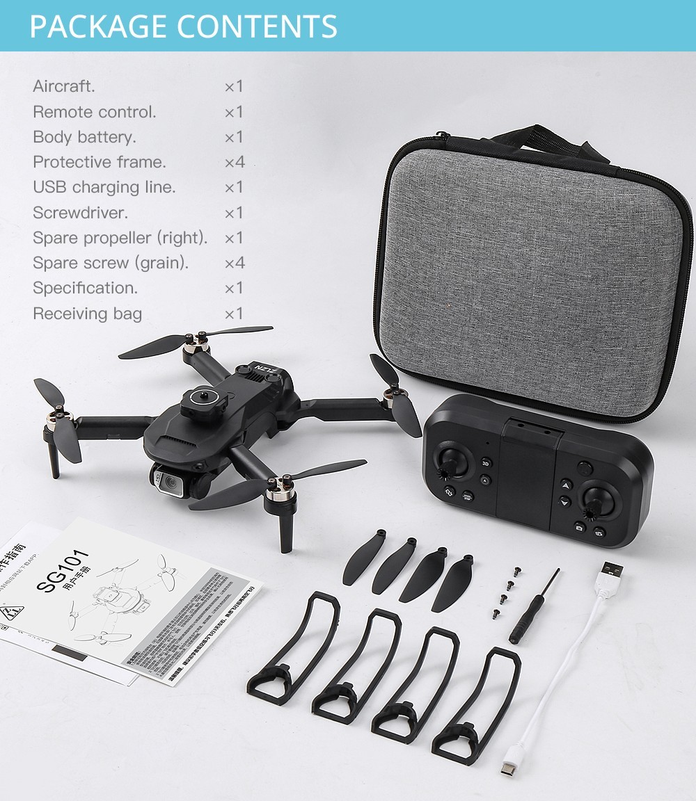 SG101 Pro Drone, 4K Dual Camera, Obstacle Avoidance