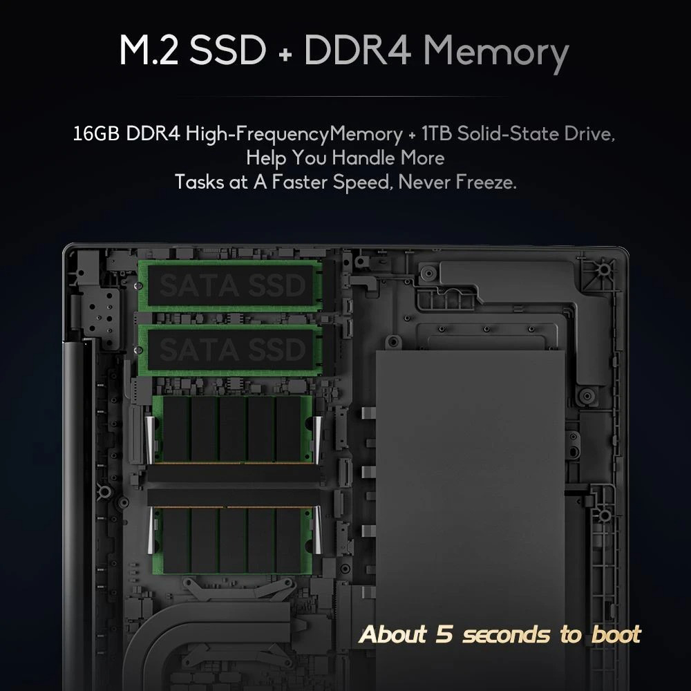 Ninkear N16 Pro 16in Laptop 16GB DDR4 1TB SSD