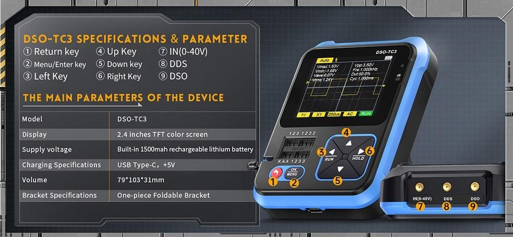 FNIRSI DSO-TC3 3 in 1 Digital Oscilloscope FNIRSI DSO-TC3 3 in 1 Digital Oscilloscope