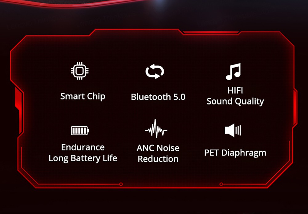 Lenovo Thinkplus TH40 Headset Bluetooth 5.0 Black