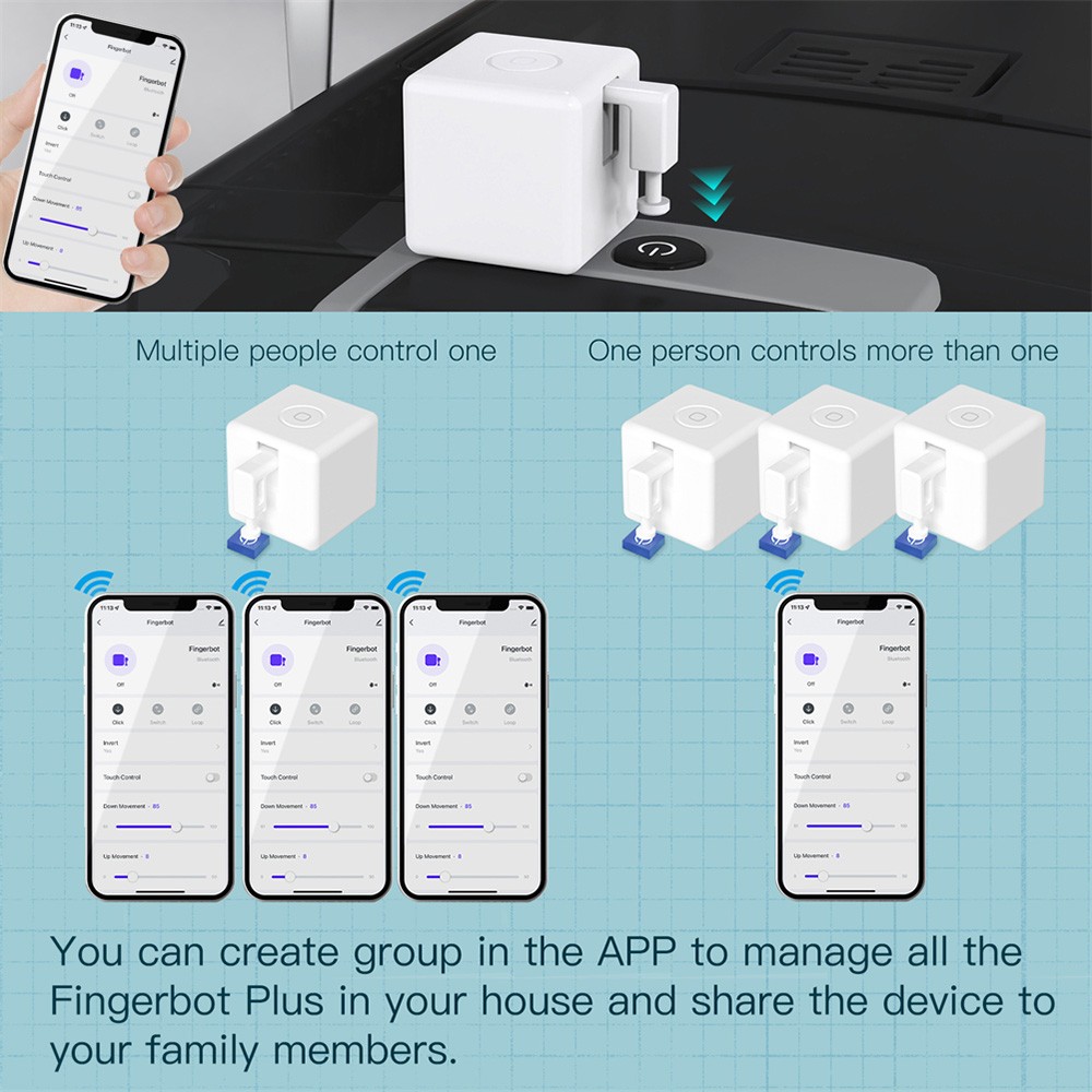 MoesHouse Bluetooth Tuya Smart Fingerbot Plus Button Pusher