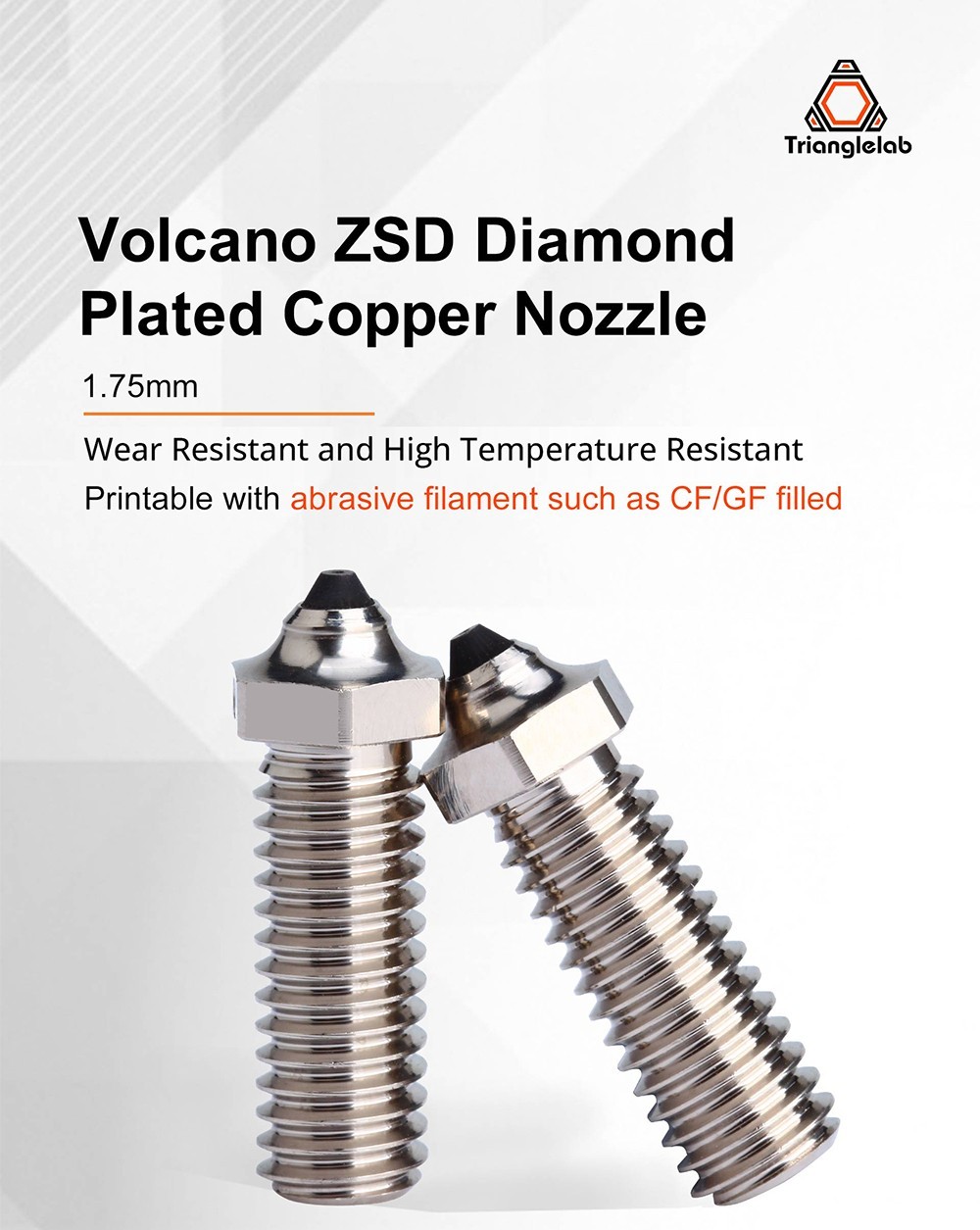 Trianglelab 0.4mm Volcano ZSD Diamond Copper Alloy Nozzle