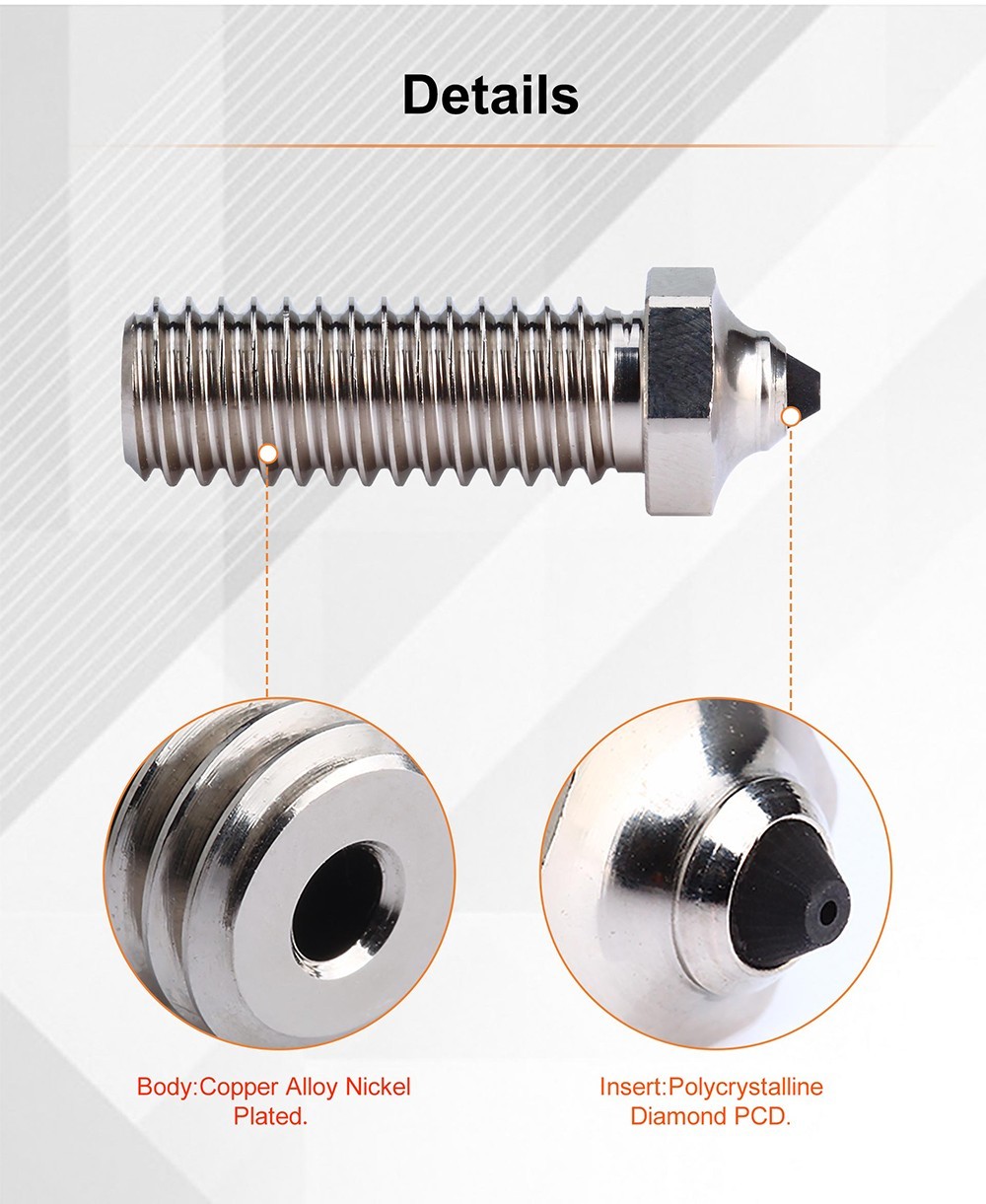 Trianglelab 0.4mm Volcano ZSD Diamond Copper Alloy Nozzle