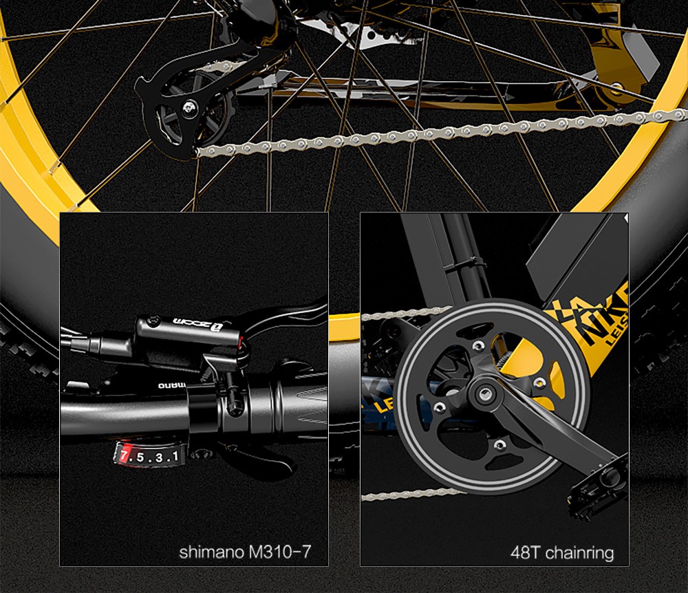 LANKELEISI RV700 Electric Bike 16Ah 48V 1000W 42Km/h - Black Blue