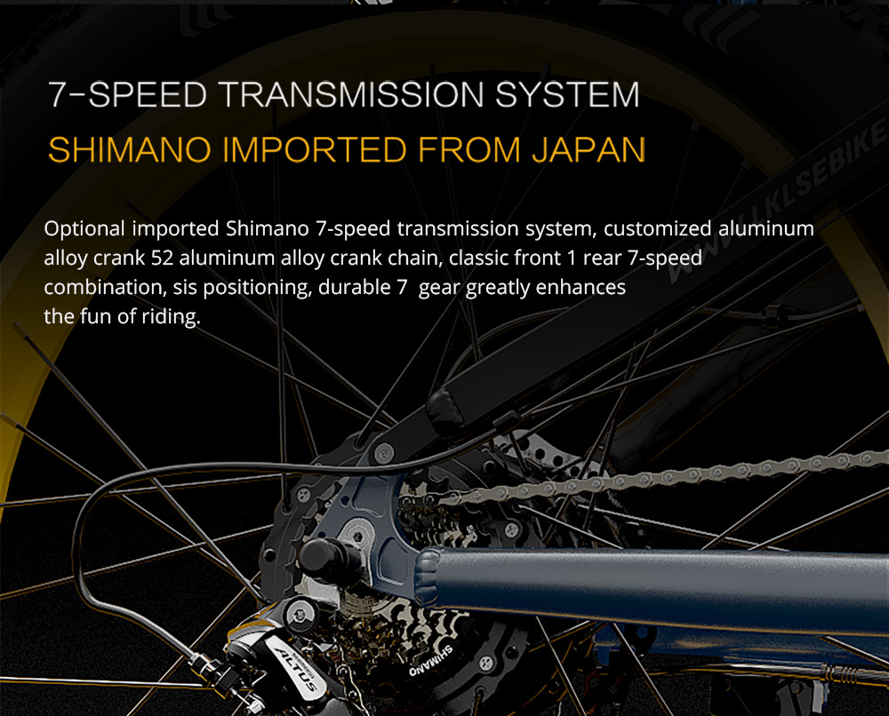 LANKELEISI RV700 Electric Bike 16Ah 48V 1000W 42Km/h - Black Yellow