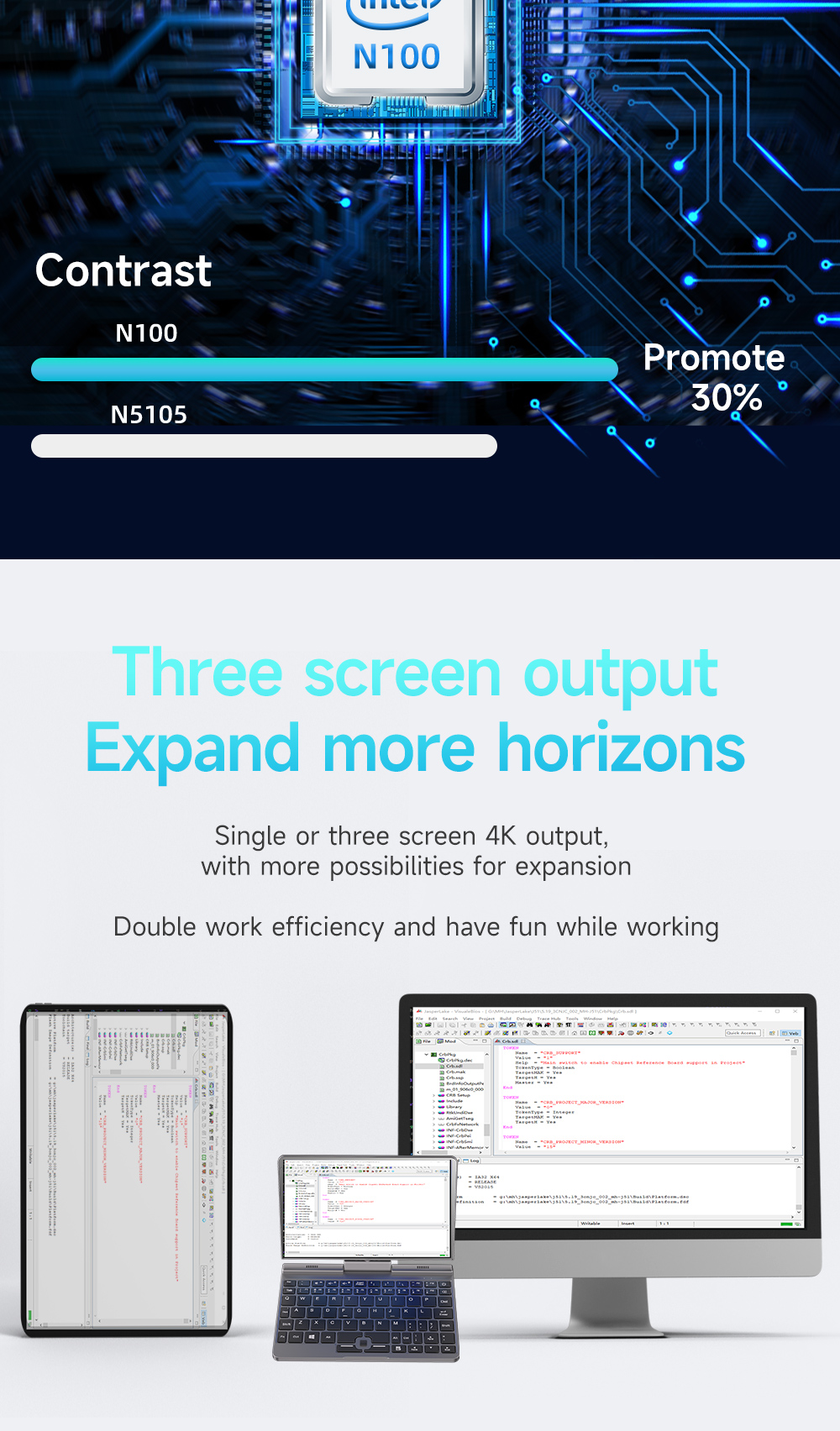 Meenhong P8 2 in 1 Laptop Alder Lake N100 12GB LPDDR5 512GB SSD US