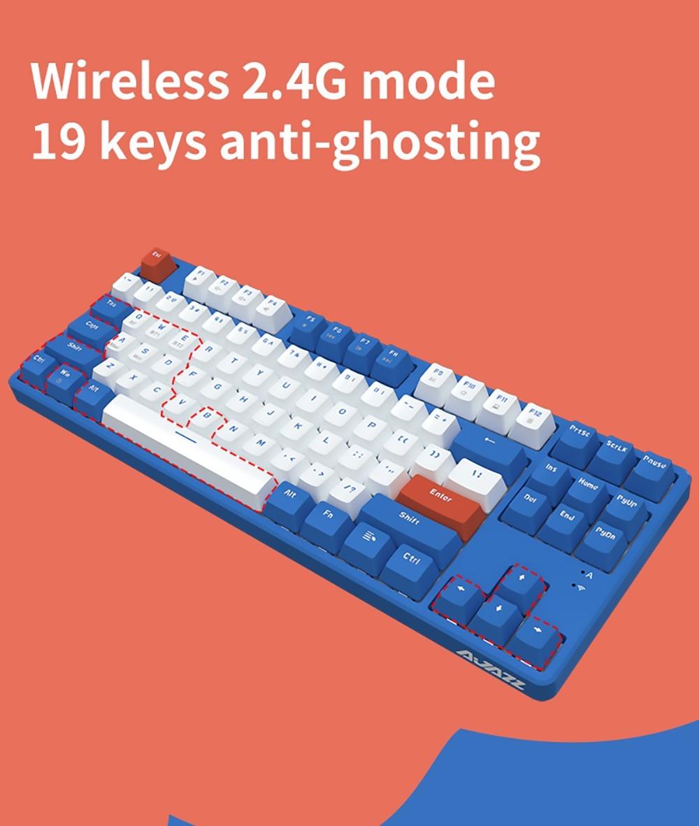 Ajazz AK871 87 Keys Wireless Mechanical Keyboard Red Switch