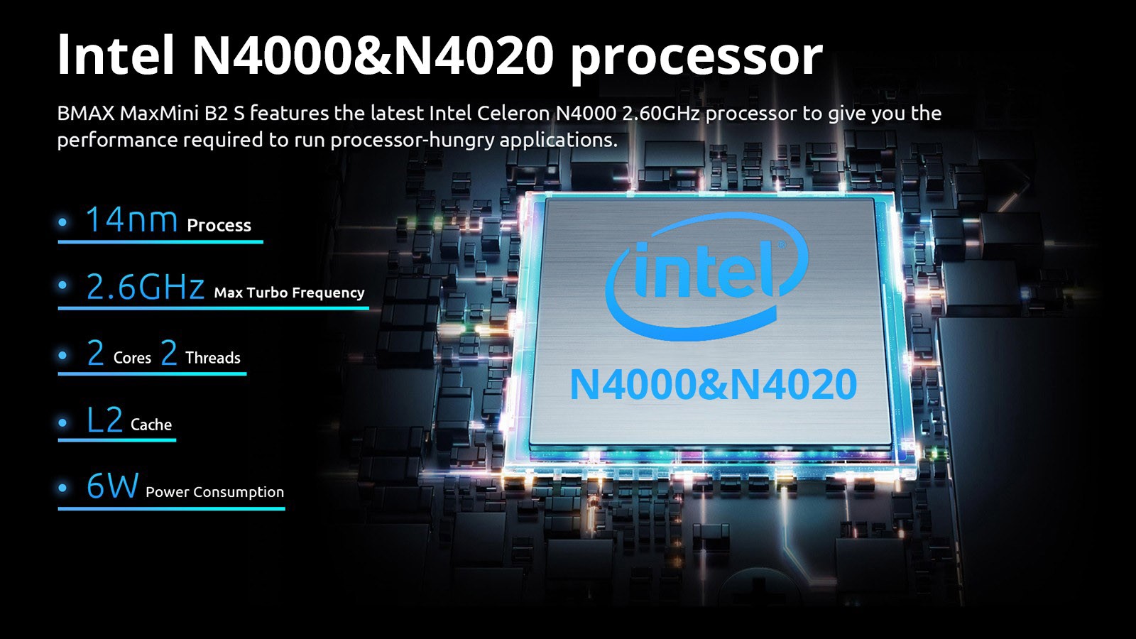 BMAX B2S Mini PC Celeron N4020 6GB DDR4 128GB eMMC