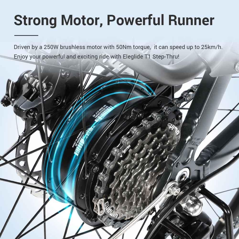Eleglide T1 Step-Thru Electric Moped Bike 36V 12.5AH 250W for Trekking