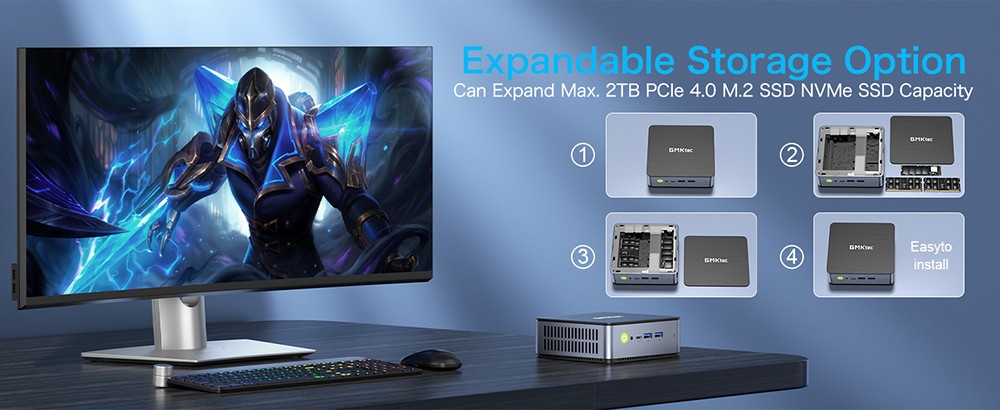 GMK K3 Pro Mini PC Intel Core i7 12650H 24GB LPDDR5 1TB SSD US