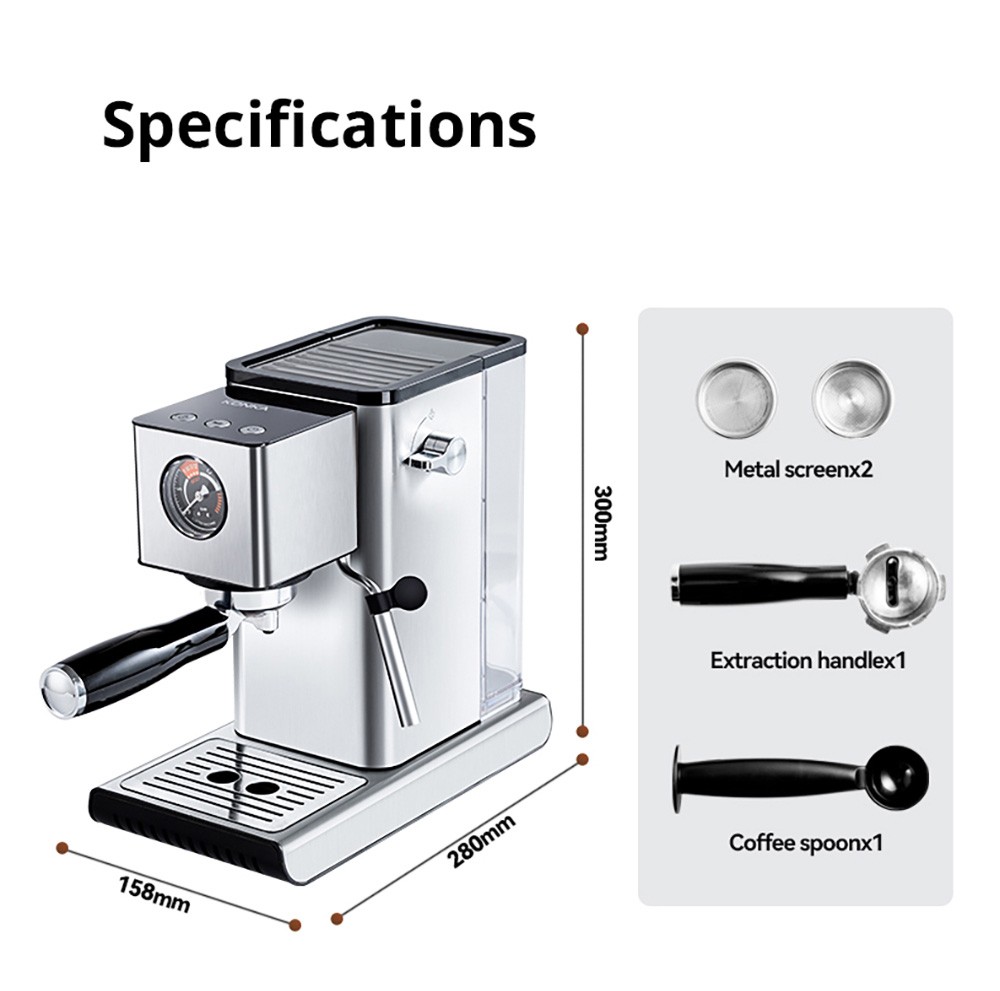 KONKA KKFJ-1202 Espresso Coffee Machine EU Plug Silver