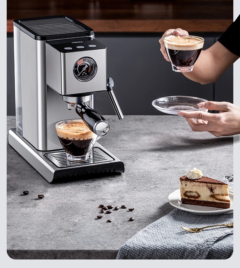 KONKA KKFJ-1202 Espresso Coffee Machine EU Plug Silver